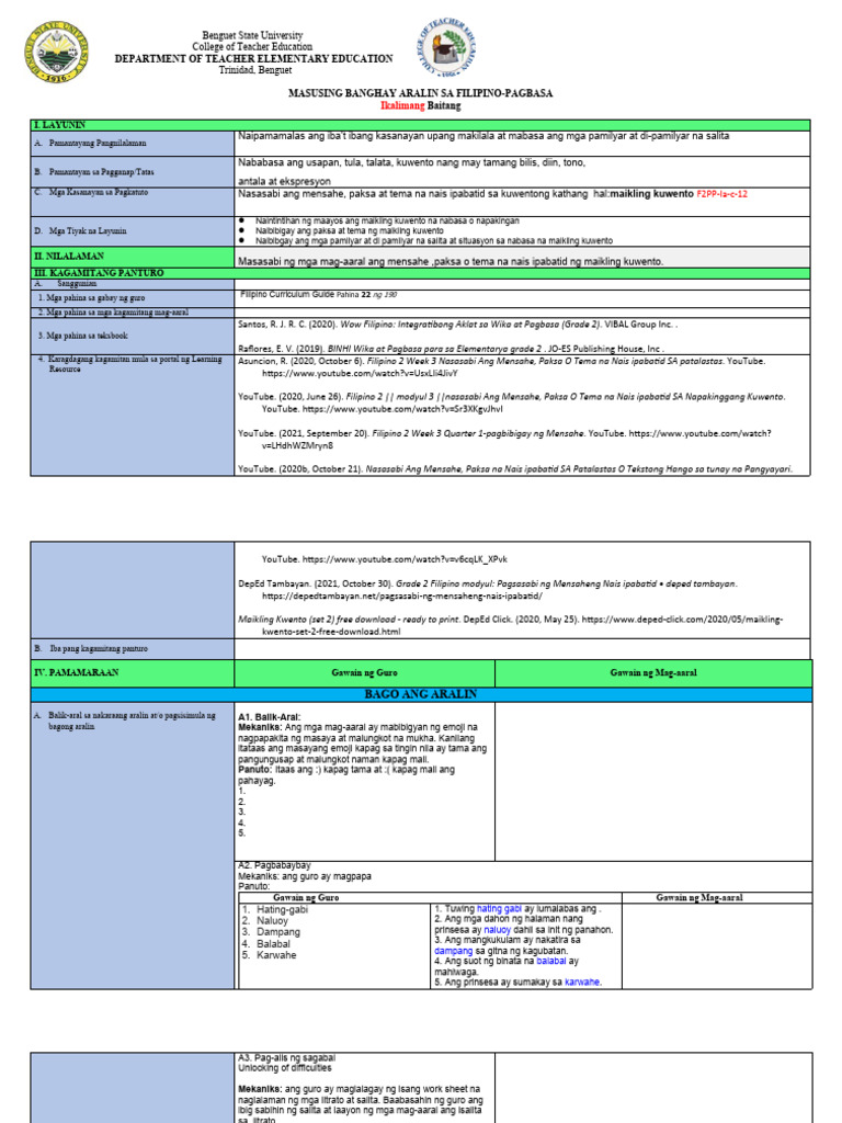 LP in Filipino | PDF