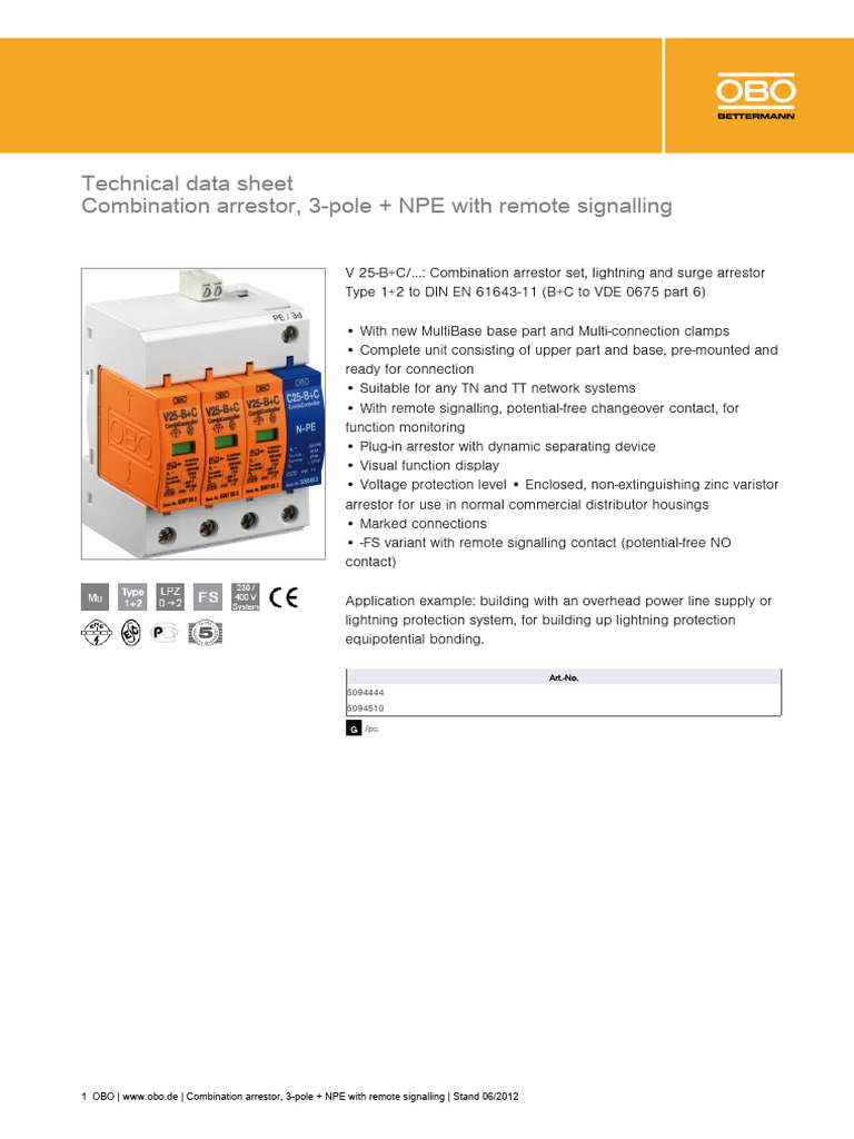 Obo V 25-B+C | PDF | Electricity | Power (Physics)