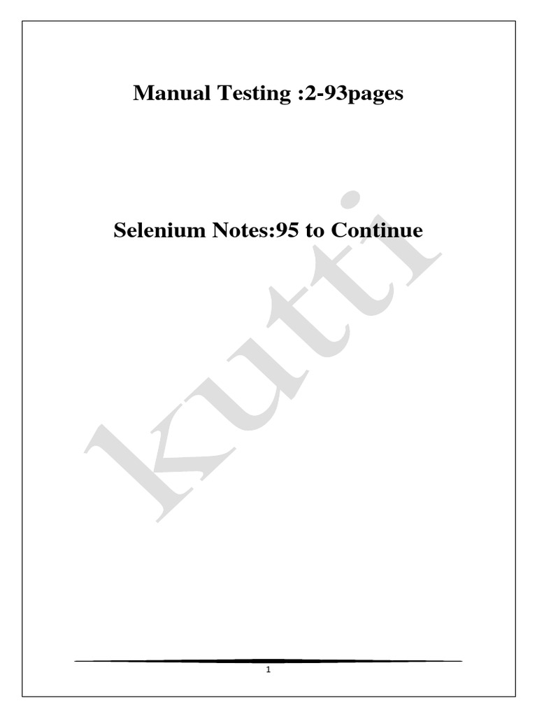 Manual Testing and Selenium | PDF | Software Testing | Software Release ... Manual Testing and Selenium | PDF | Software Testing | Software Release ...