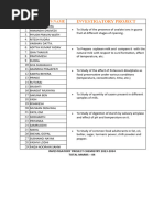 CHEMISTRY CLASS-XII Investigatory Project List 2024-25 | PDF | Chemical Reactions | Foods