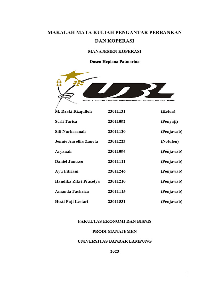 Makalah Matkul Bu Hepi Manajemen Koperasi-1 | PDF