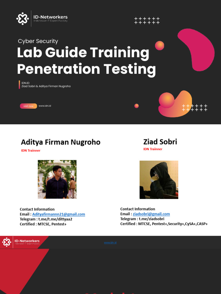 Preparation Training & Lab Guide Basic Penetration Testing For Edu | PDF