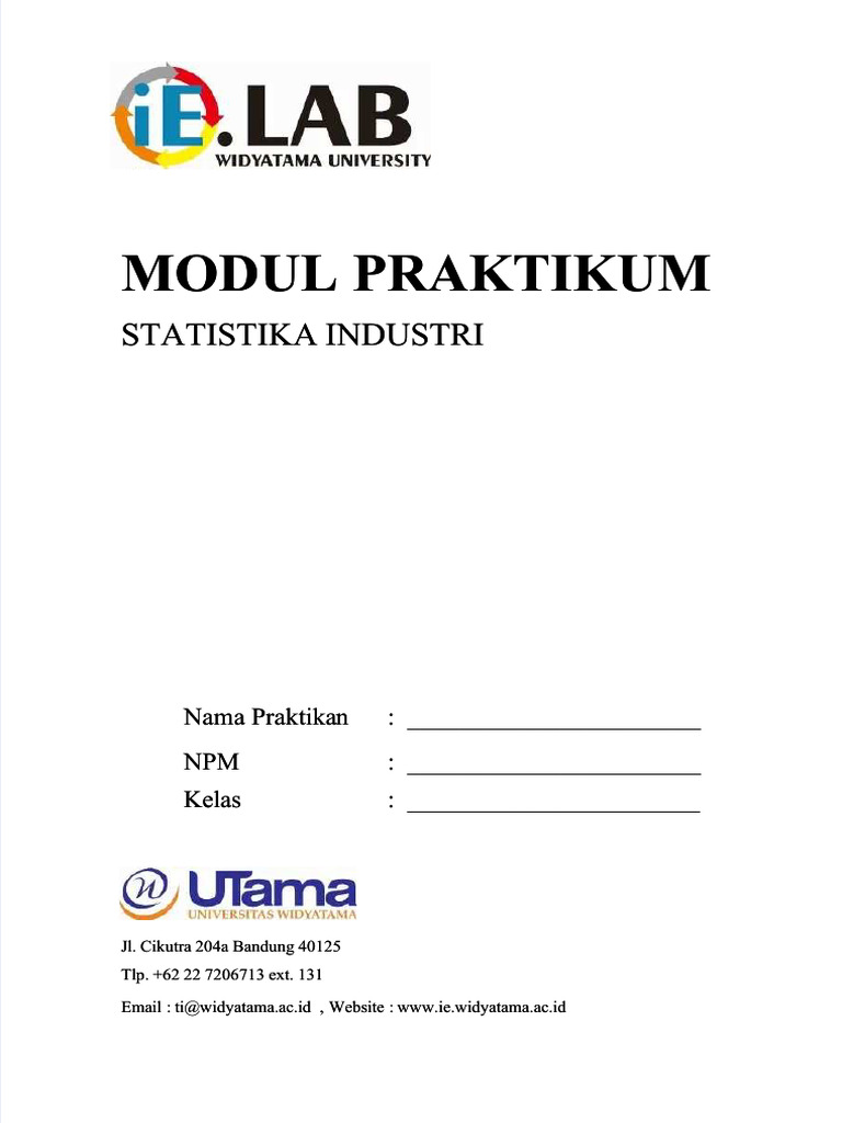 PDF Modul Praktikum Statistika Industri Rev02 - Compress | PDF | Foreign Language Studies ...
