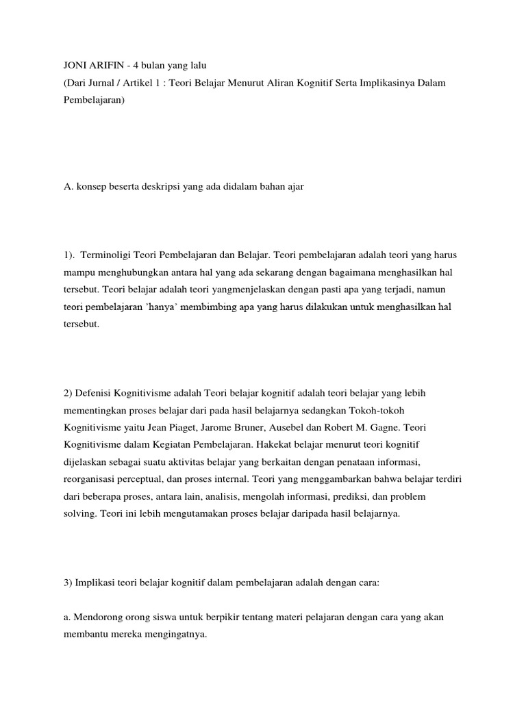 Analisa Bahan Ajar Dari Jurnal KB 3 | PDF | Karier & Perkembangan