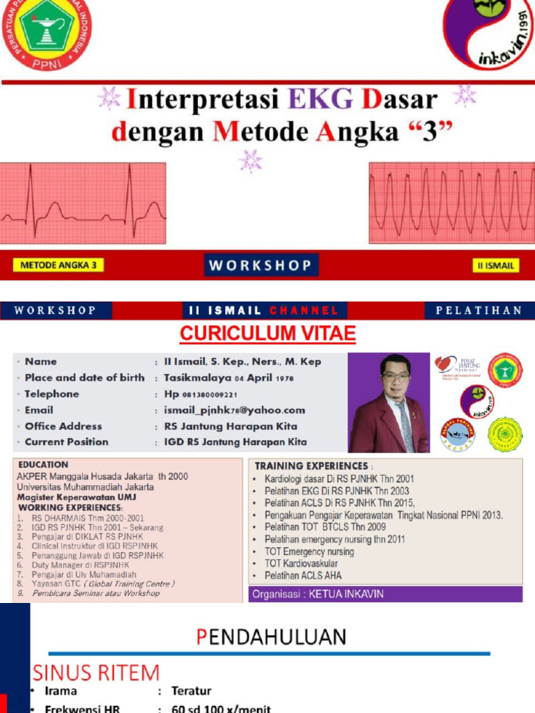 Interpretasi EKG Dasar Denngan Metode Angka 3 by II Ismail Untuk Peserta | PDF