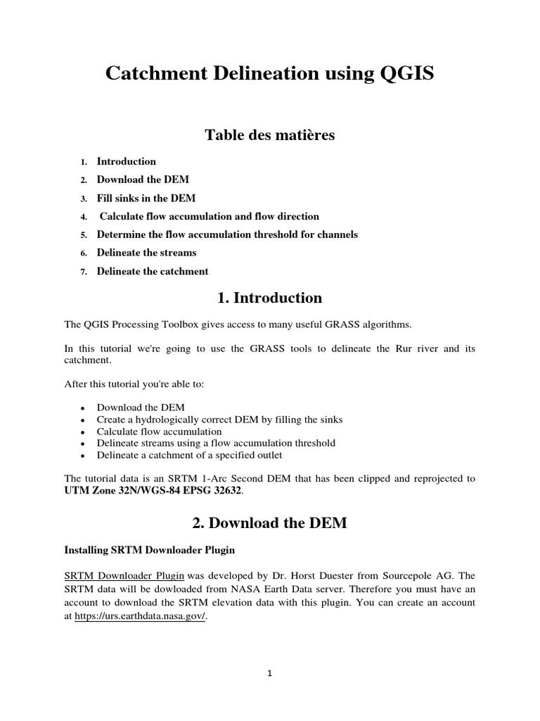 Catchment Delineation Using QGIS | PDF | Drainage Basin | Boolean Data Type
