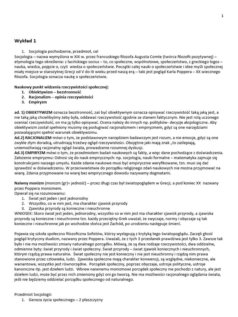 Podstawy Socjologii | PDF