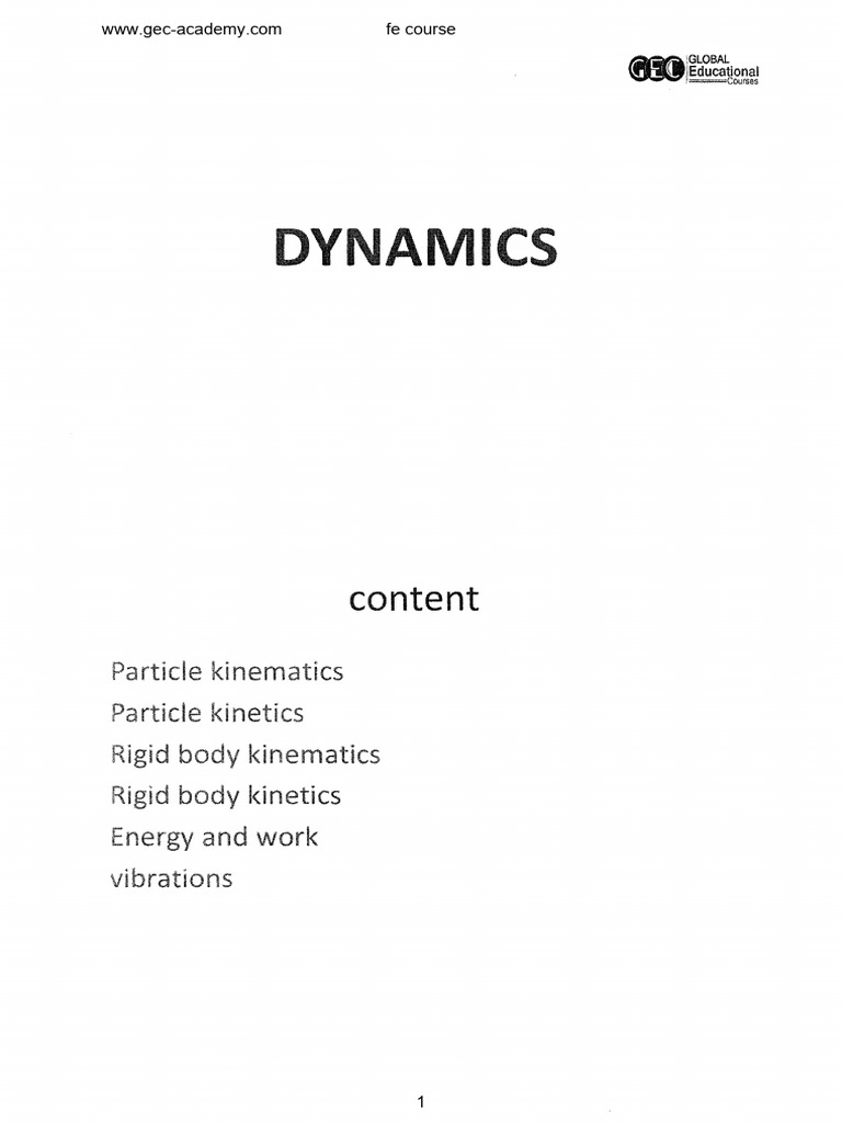 Dynamic Mech | PDF | Speed | Kinematics