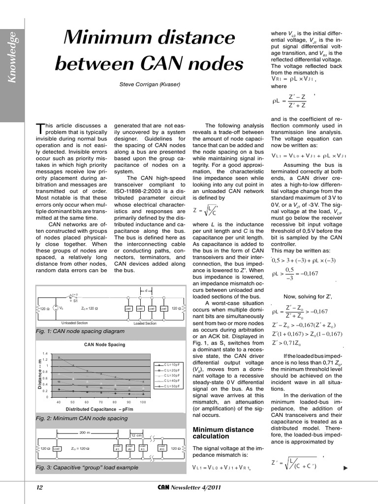 Minimum CAN Node Spacing Guidelines | PDF | Microcontroller | Computer ...