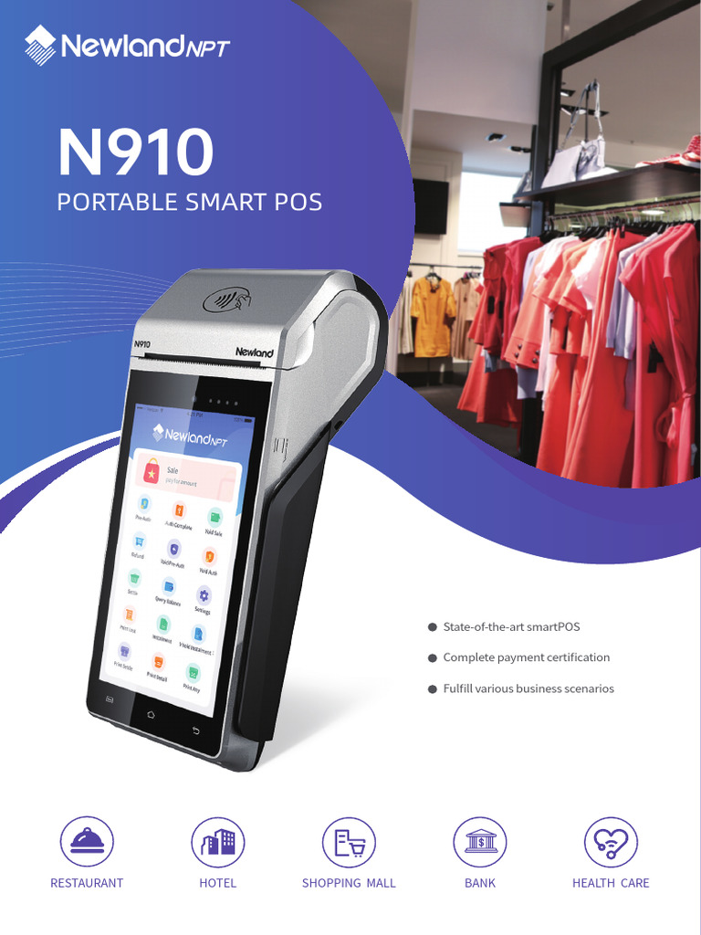 N910 Smart POS: Versatile Payment Solution | PDF | Emv | Usb