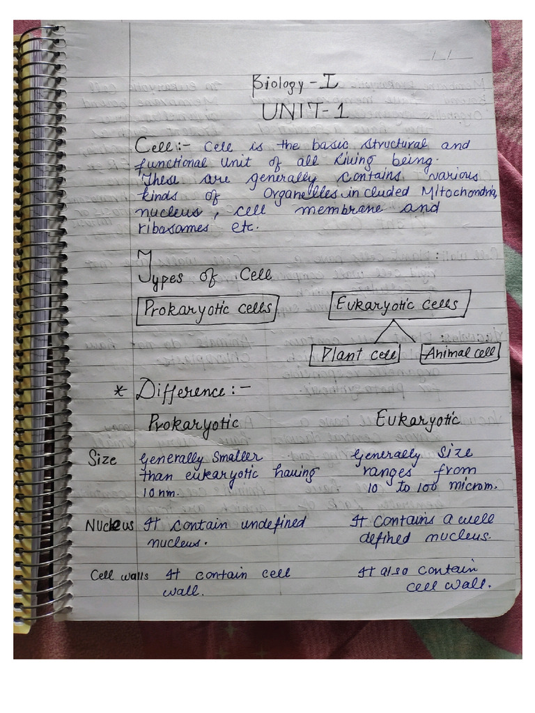 Unit 1 Cell Biology | PDF