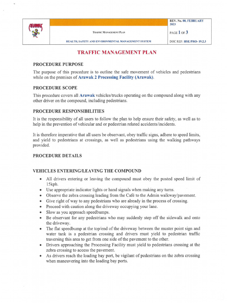Traffic Management&Fleet Management Plan | PDF