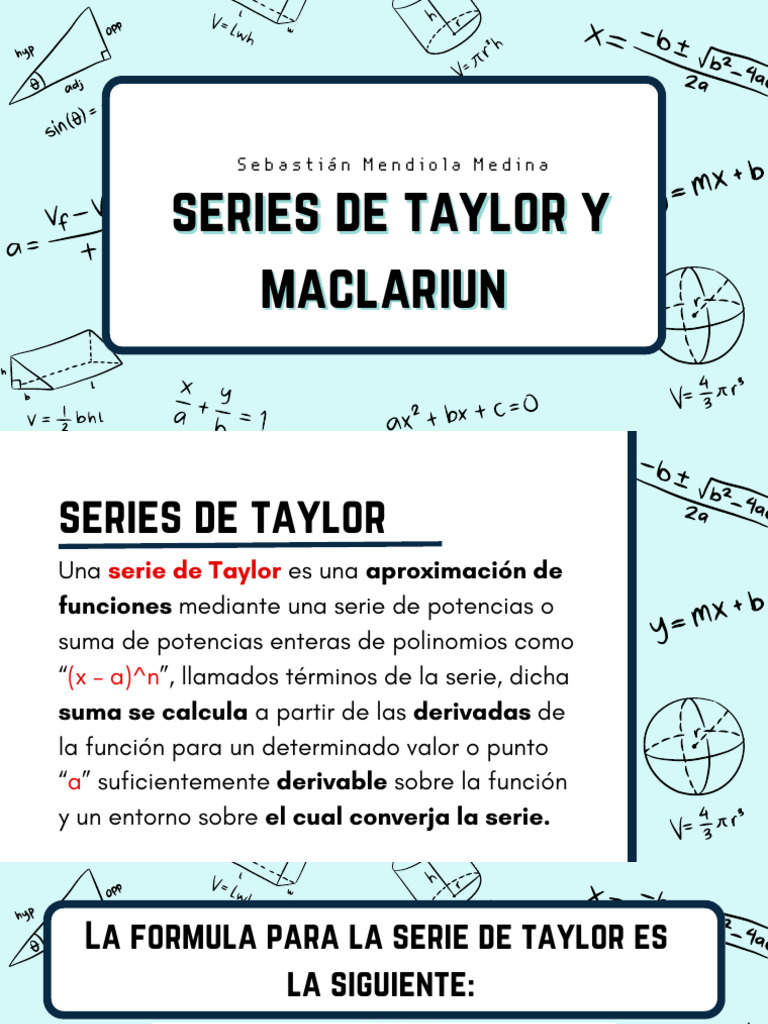 Series de Maclaurin y Taylor | PDF | Análisis matemático | Cálculo