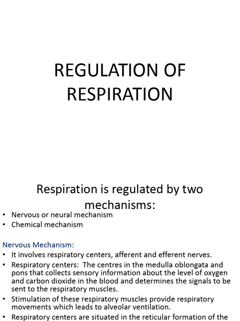 Regulationofrespiration Imp | PDF | Physiology | Neuroscience