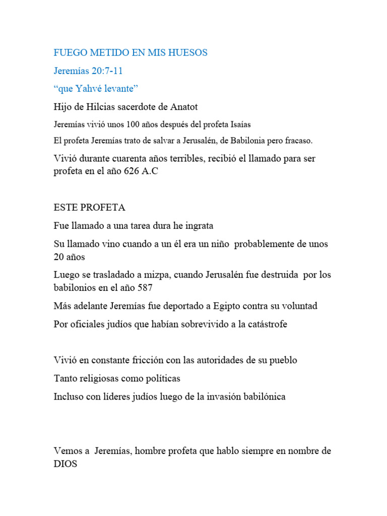Fuego Metido en Mis Huesos | PDF | Jeremías