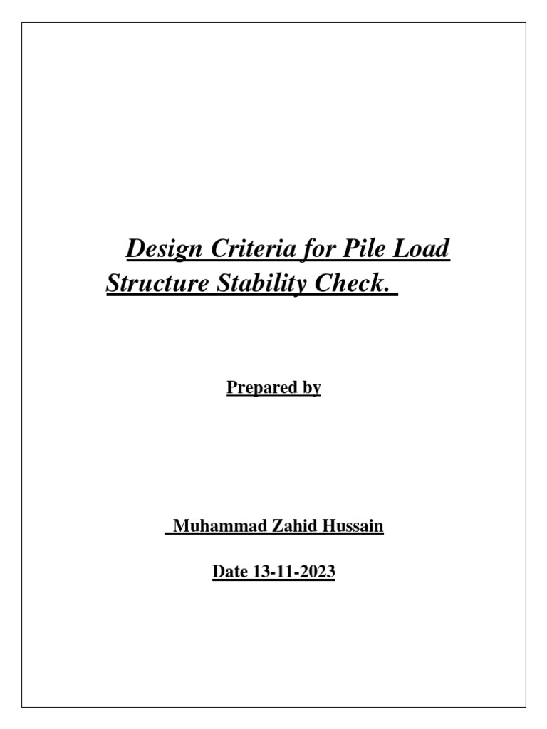 Pile Loading Structure Criteria | PDF | Mechanical Engineering ...