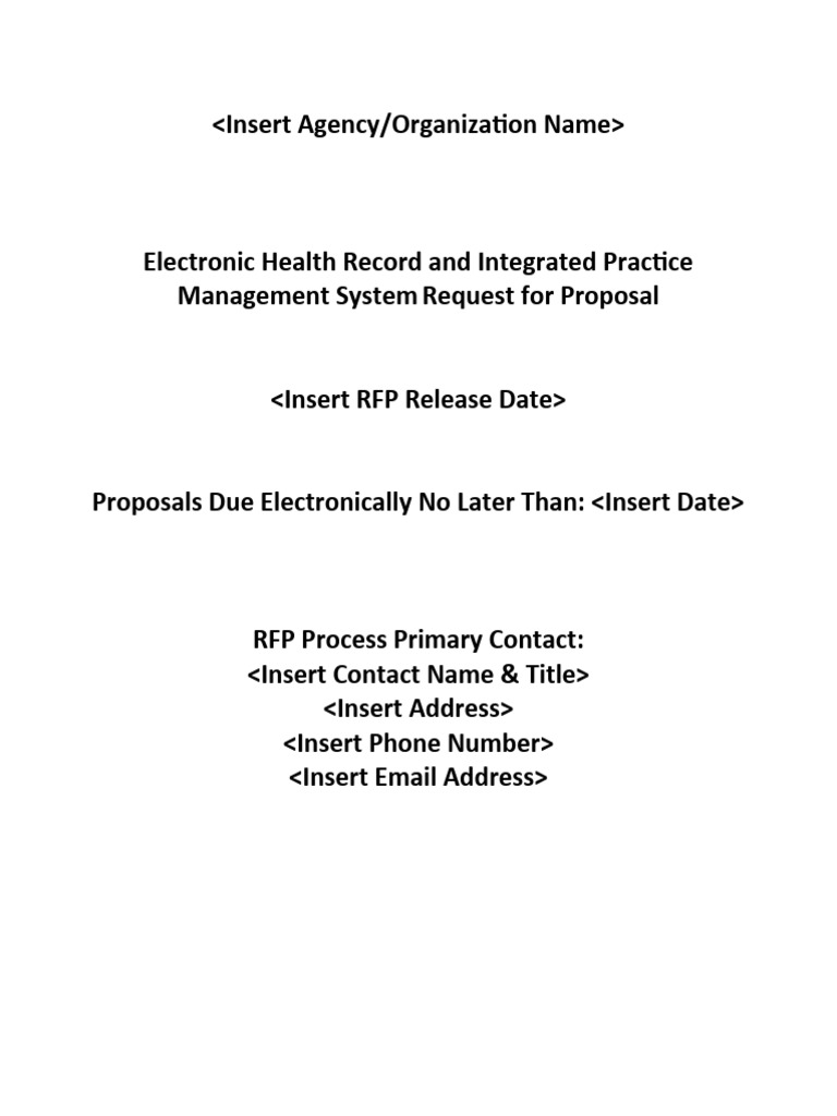 EHR & Practice Management RFP Template | PDF | Request For Proposal ...