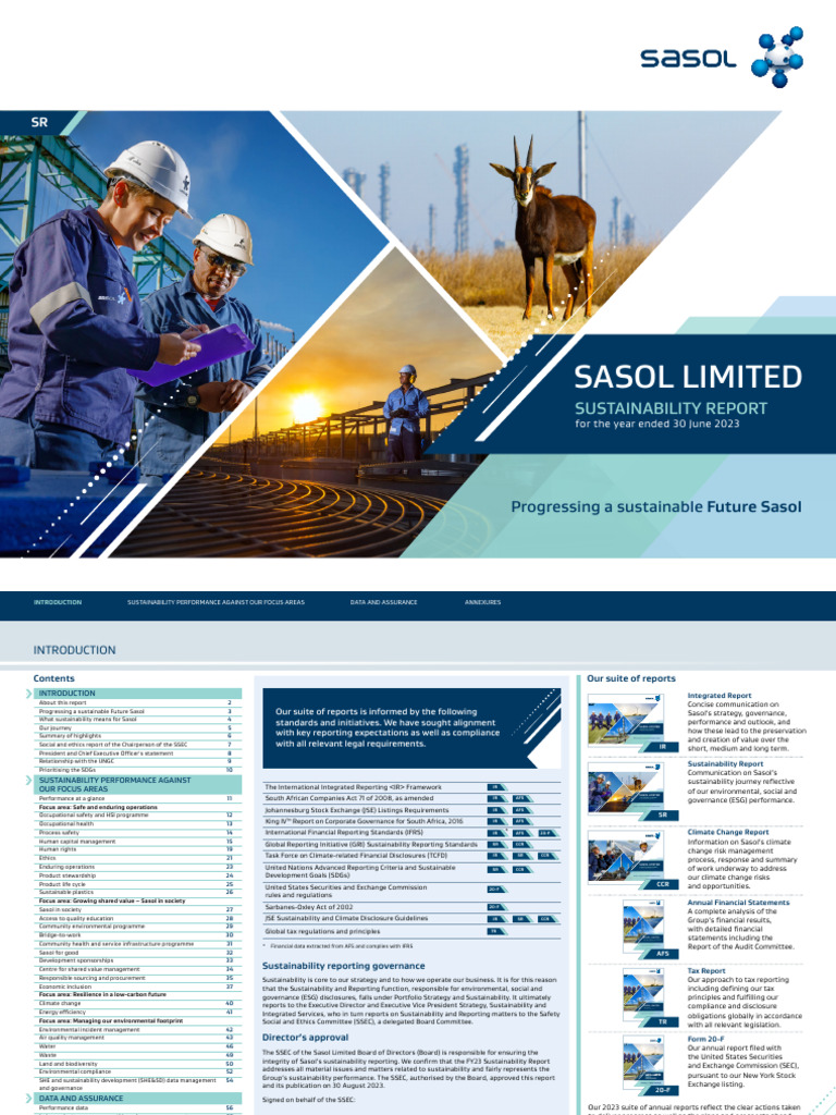 SASOL Sustainability Report 2023 20-09-0 | PDF | Sustainability ...
