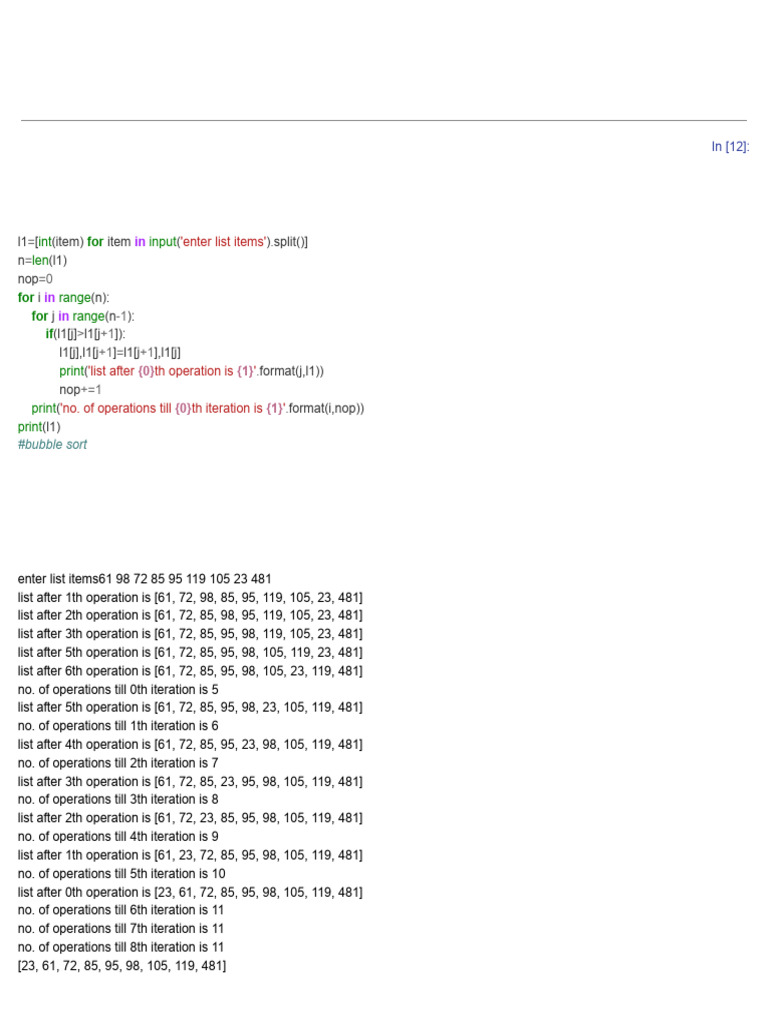 Bubble Insertion Selection Sorting Algos | PDF | Computer Programming ... Bubble Insertion Selection Sorting Algos | PDF | Computer Programming ...