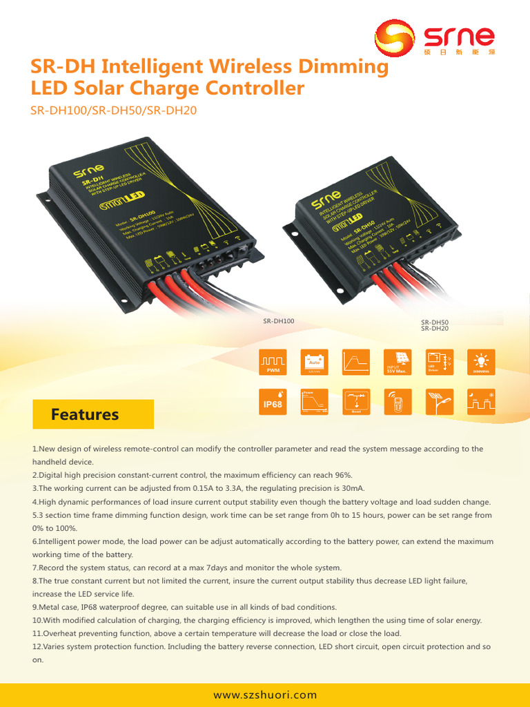 SR-DH Intelligent Wireless Dimming LED Solar Charge Controller | PDF | Light Emitting Diode ...