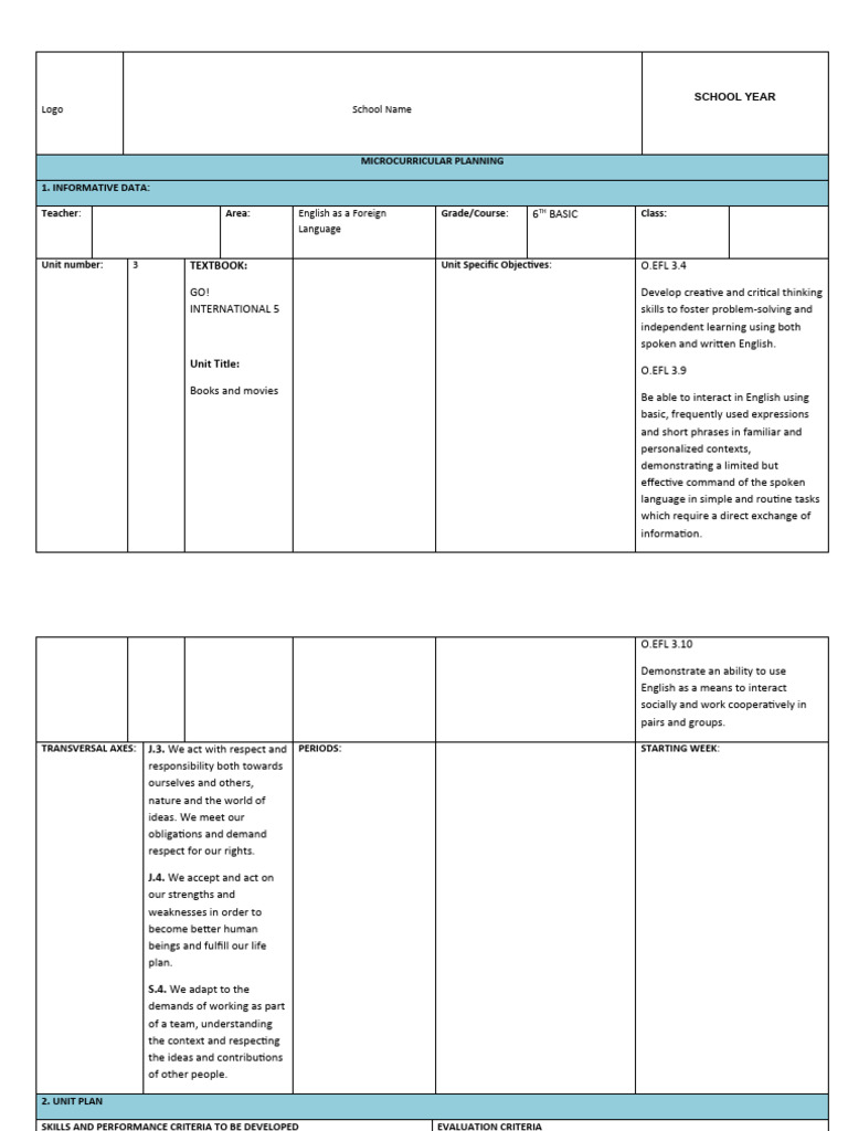 Unit 3 - Go International 5 - 6to Egb | PDF | English As A Second Or ...