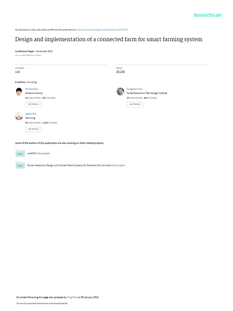 Design and Implementation of A Connected Farm For Smart Farming System ...
