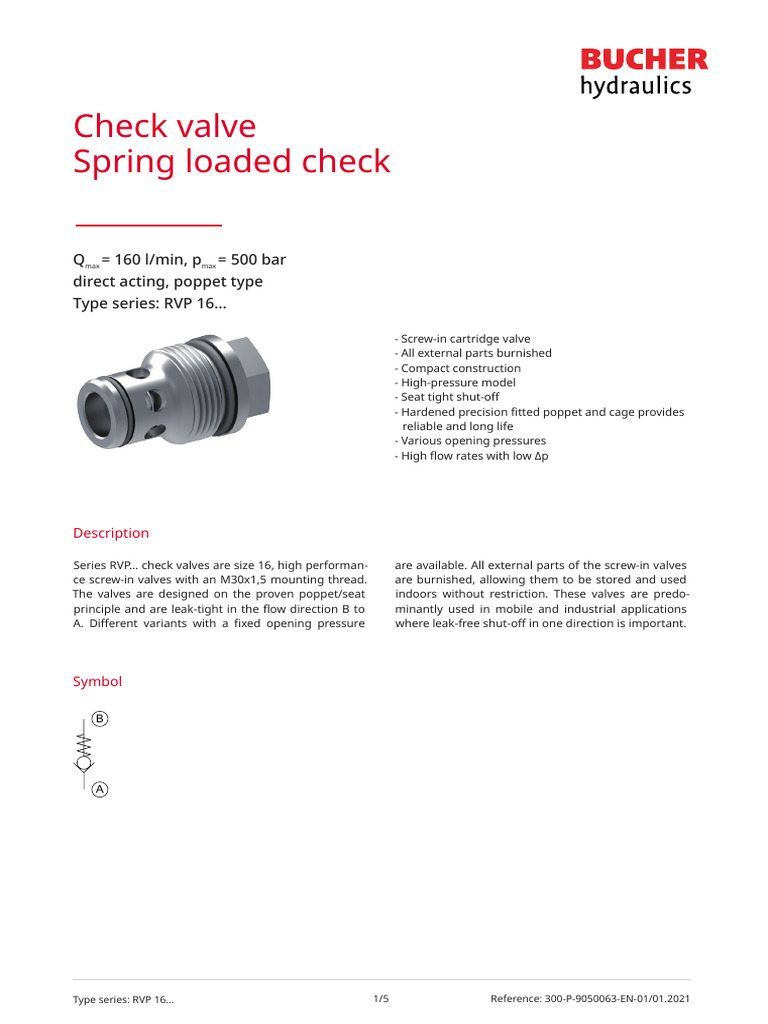 RVP 16 - 300 P 9050063 en | PDF | Valve | Viscosity