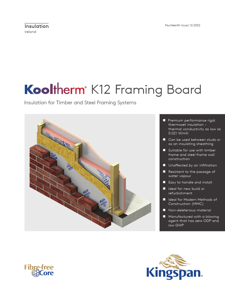 Kingspan Kooltherm k12 Brochure en Ie | PDF | Framing (Construction) | Drywall