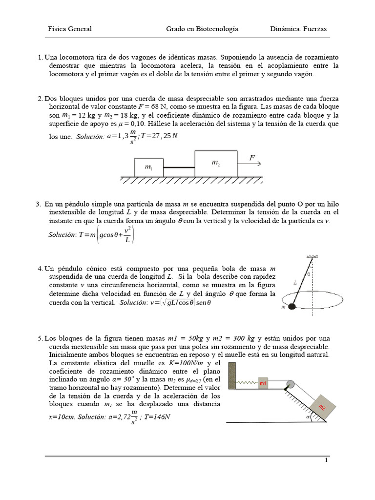 Ejercicios Fuerzas | PDF | Fricción | Fuerza