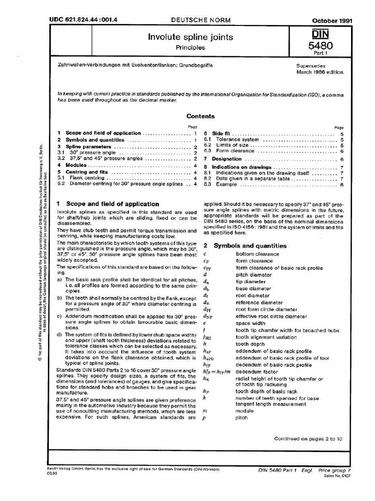 DIN-5480 Part 01 | PDF