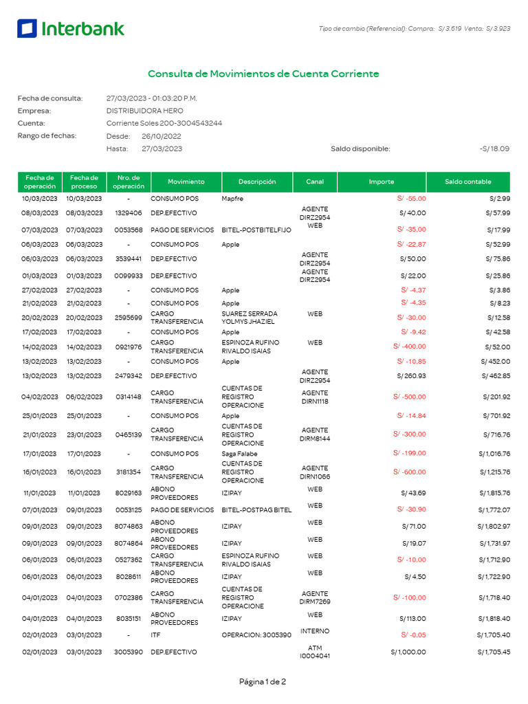 Movimientos 3244 26102022 27032023 | PDF | Industrias de servicio ...