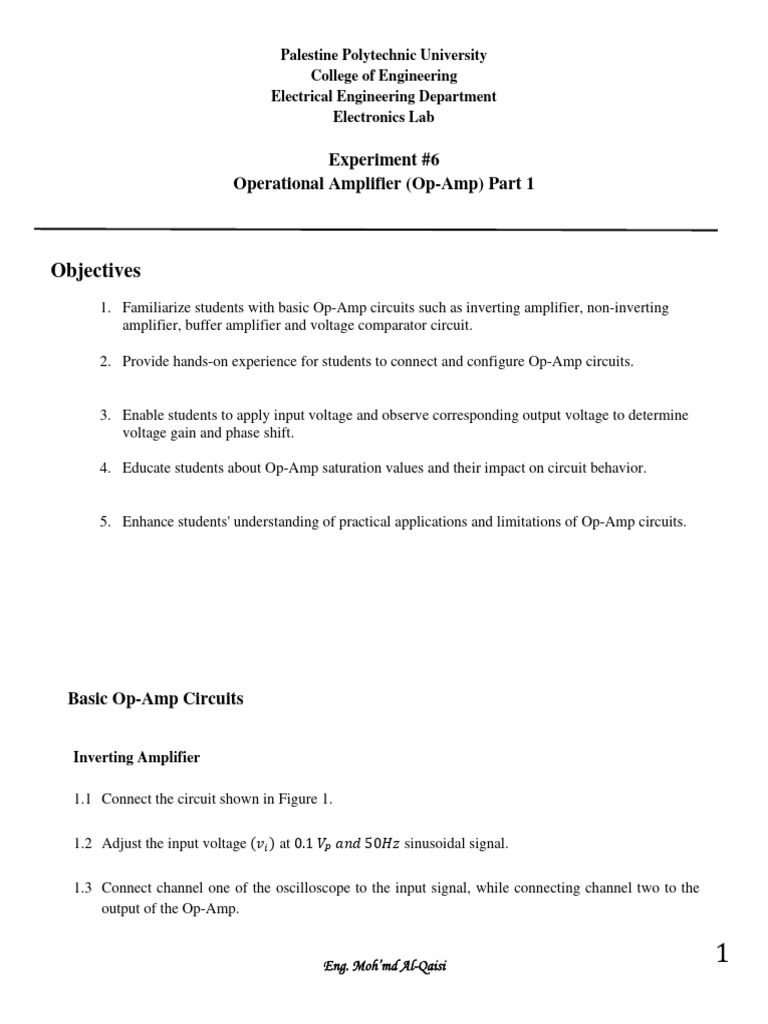 Exp#8 Operational Amplifier | PDF | Amplifier | Operational Amplifier