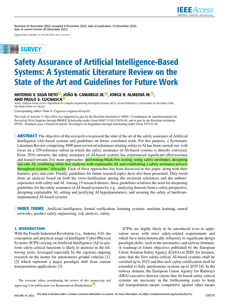 Safety Assurance in AI Systems Review | PDF | Artificial Intelligence ...