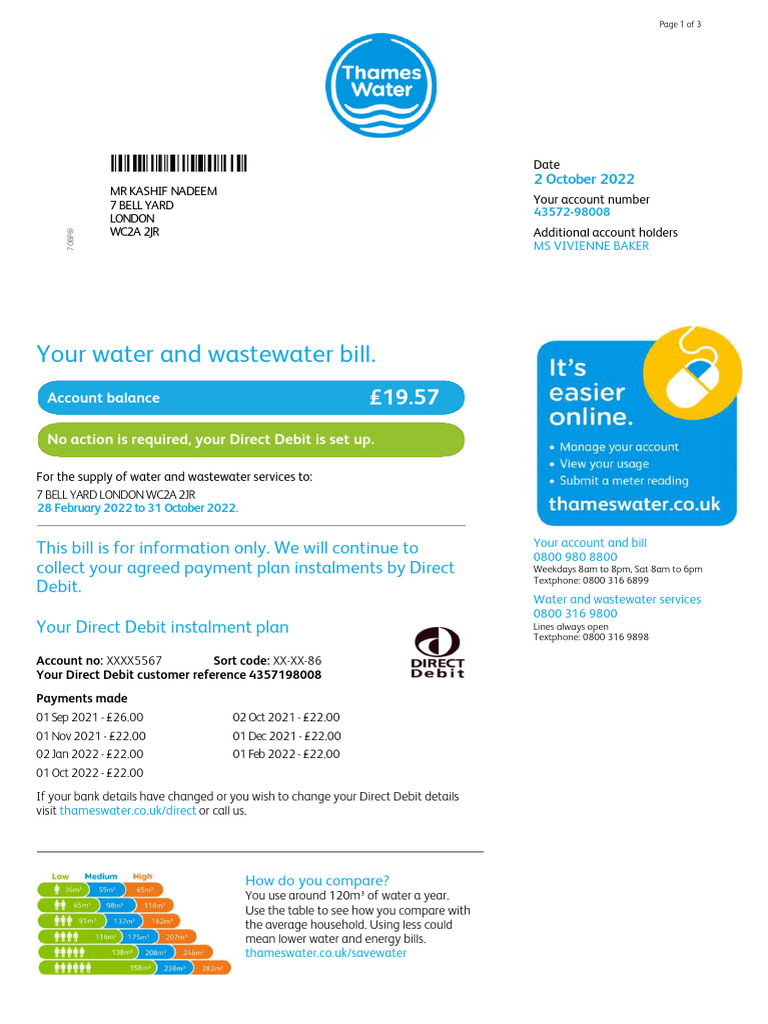 Water Bill | PDF | Water Supply | Water