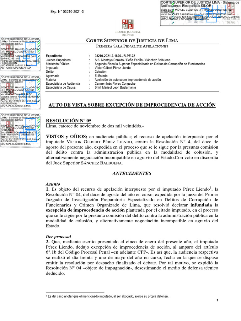 Excepcion de Improcedencia de Acción | PDF | Fiscal | Derecho penal