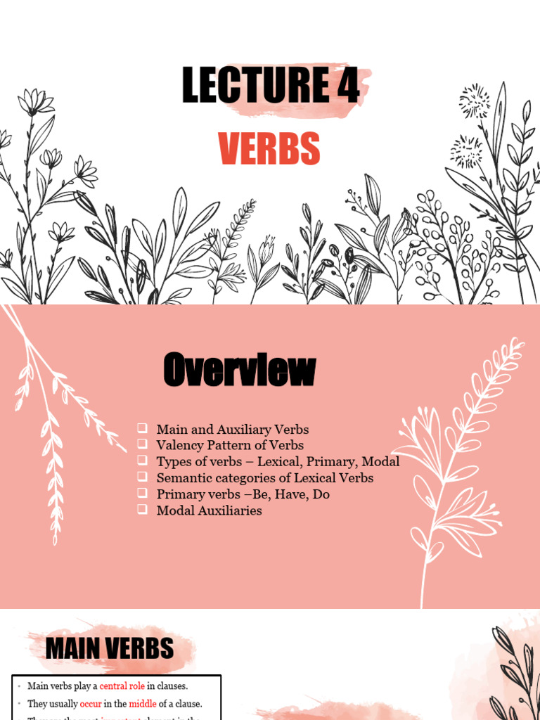 Topic 4 - Verbs | PDF | Verb | Adverb