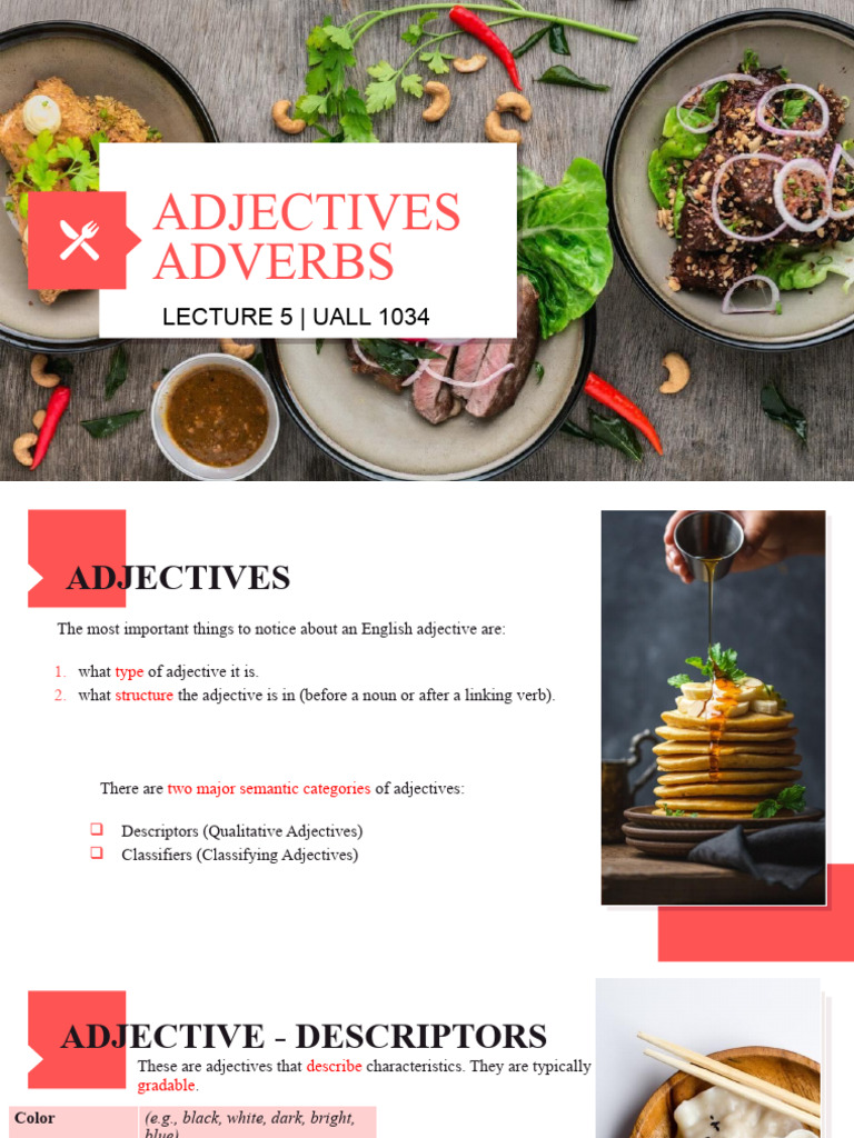 Topic 5-Adjectives Adverbs | PDF | Adjective | Adverb