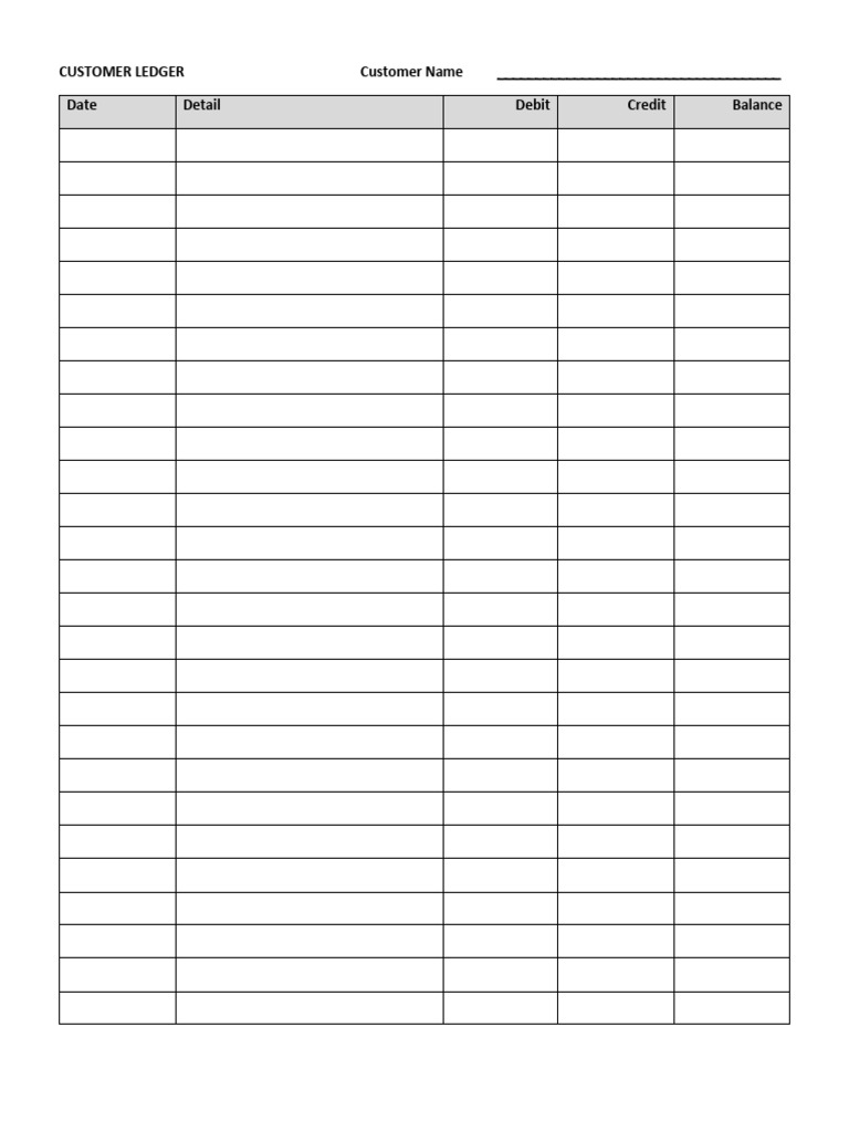 Customer Ledger Form | PDF | Business | Finance & Money Management