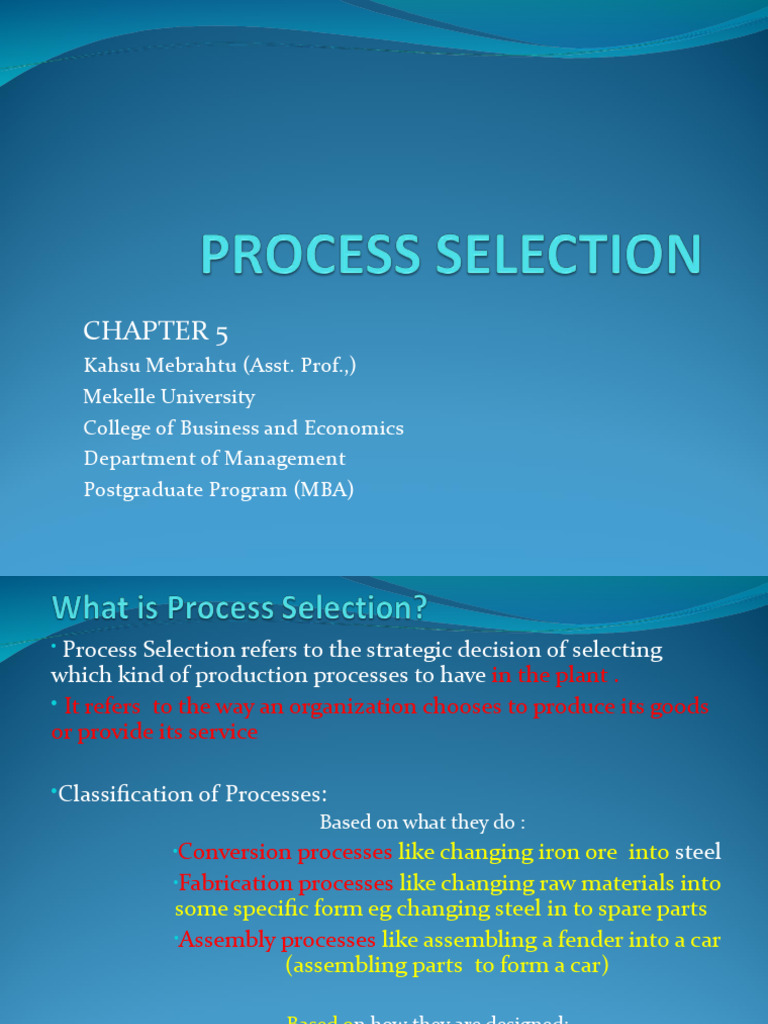 Chapter 5 Process Selection New | PDF | Economies | Business