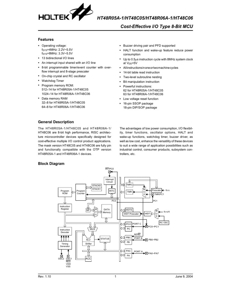 Ht48r06a 1 | PDF | Electronics | Electronic Design