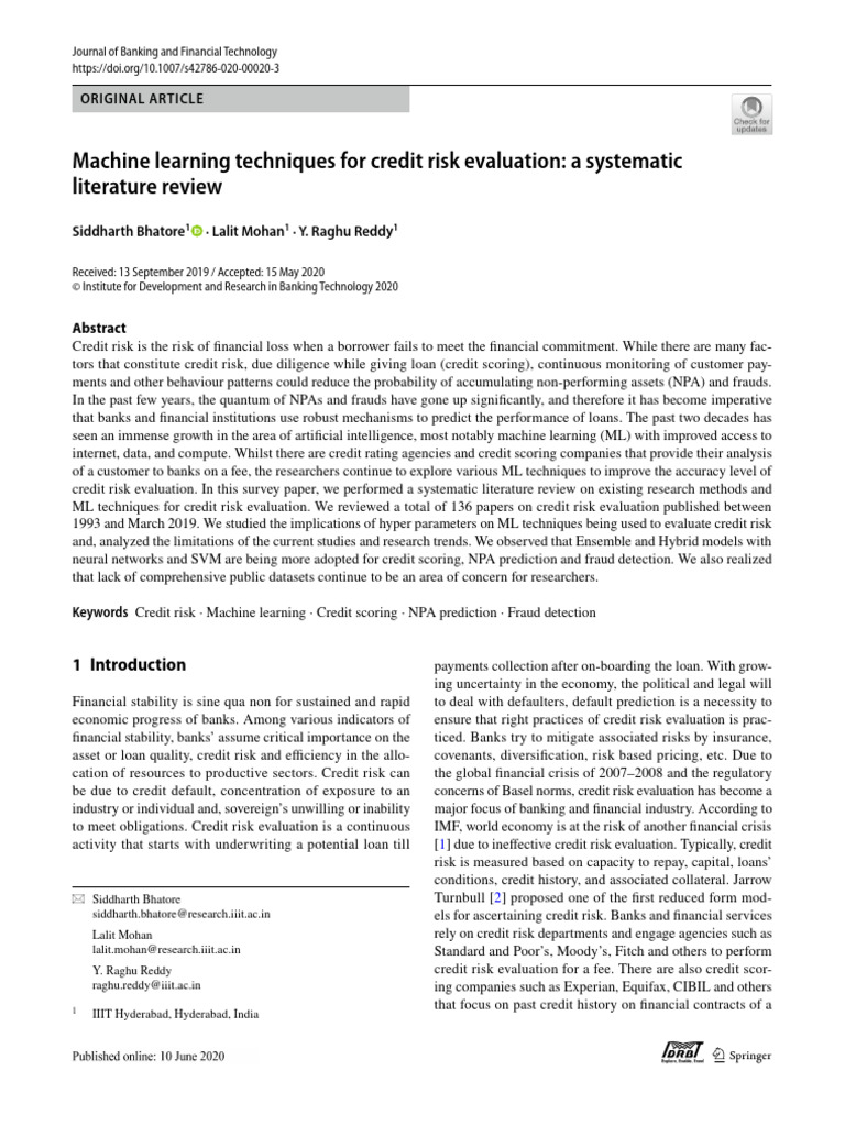 SLR-Big Data For Credit Risk Evaluation | PDF | Machine Learning | Artificial Intelligence
