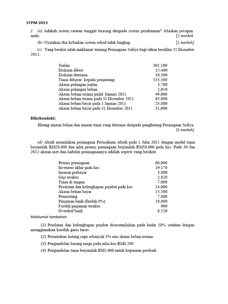 STPM 2013 Baru | PDF