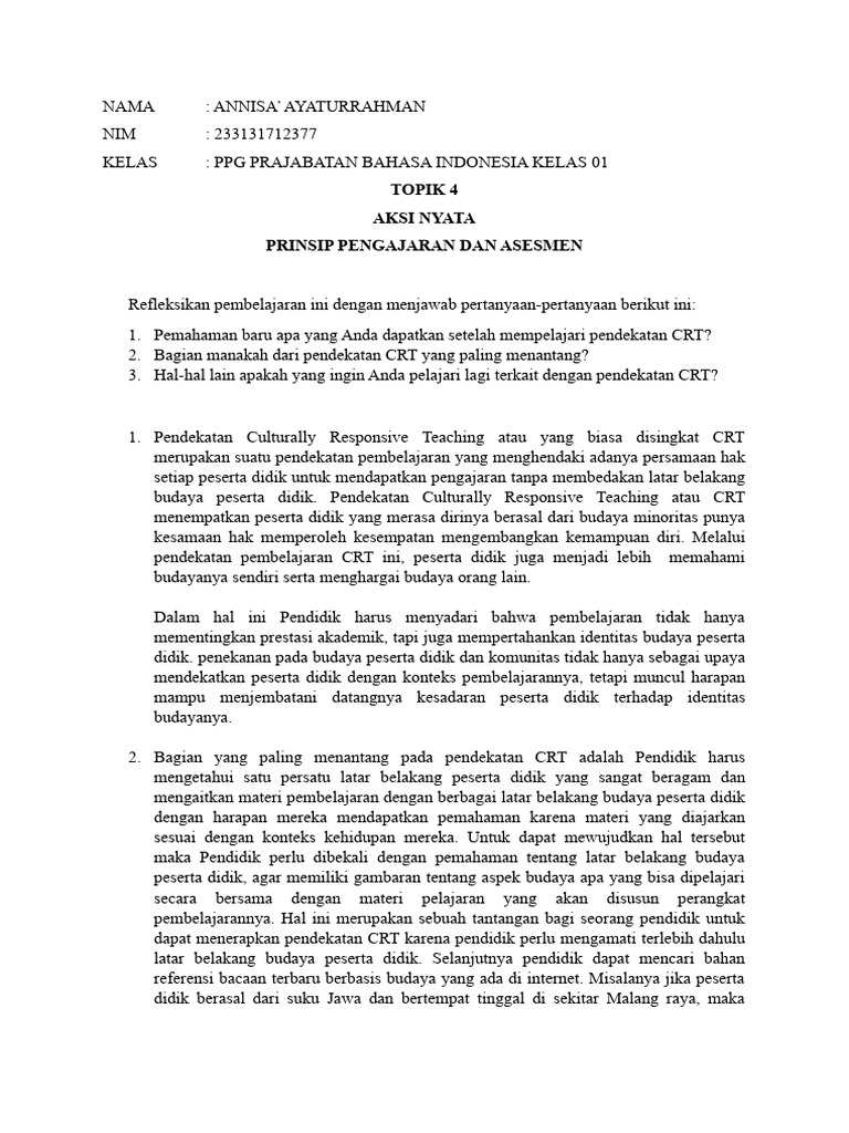 Topik 4-Aksi Nyata-PPA | PDF