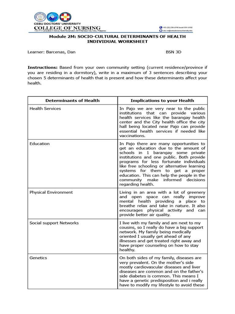 BARCENAS Concept 2 Individual Activity | PDF | Health Care | Health Sciences
