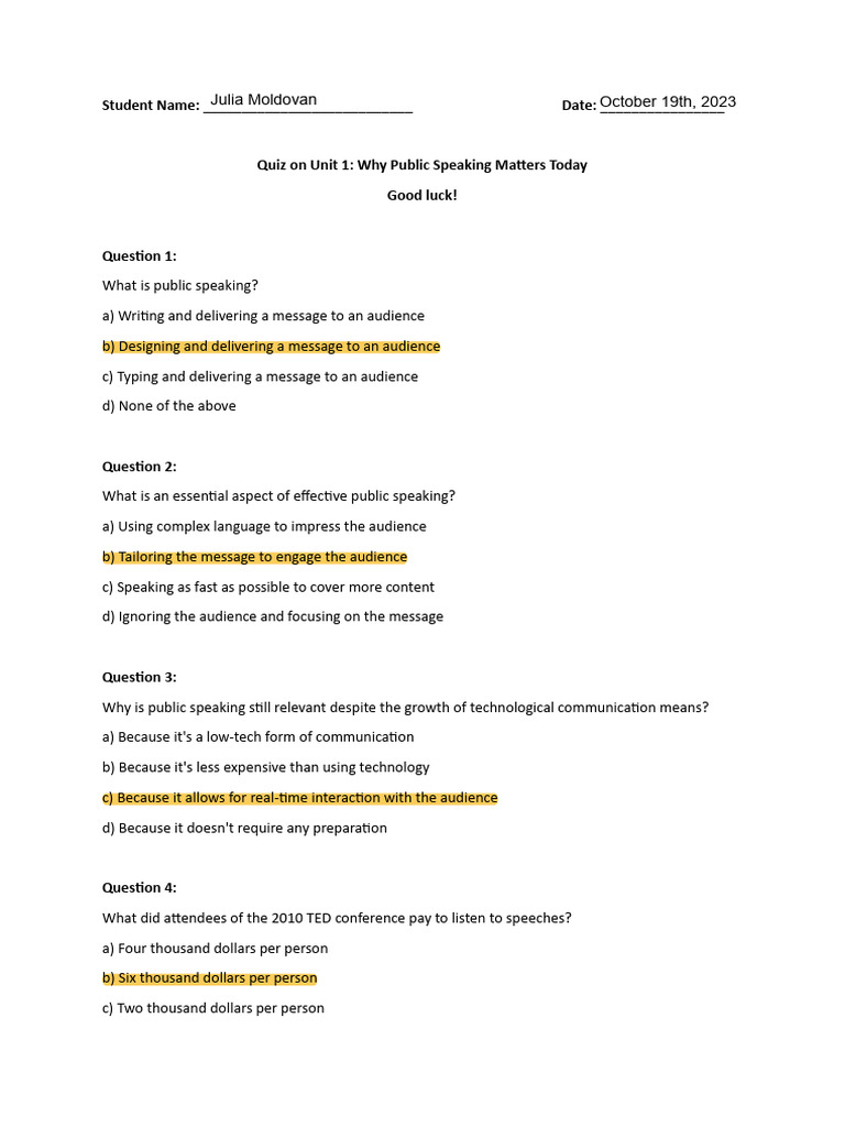Public Speaking Quiz 1 - Chapter 1.pdf Completed | PDF | Communication ... Public Speaking Quiz 1 - Chapter 1.pdf Completed | PDF | Communication ...