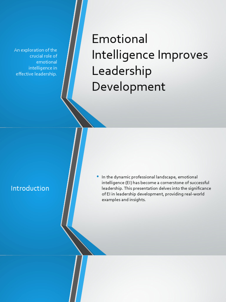 Emotional Intelligence Improves Leadership Development | PDF ...