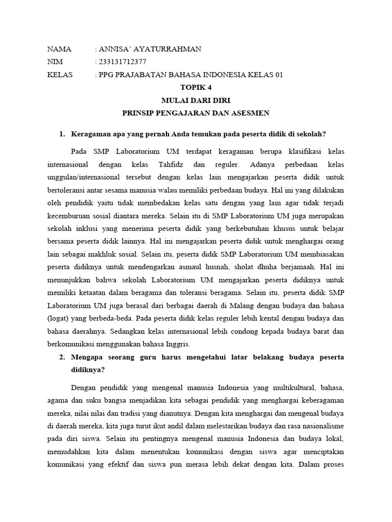 Topik 4-Mulai Dari Diri - PPA | PDF