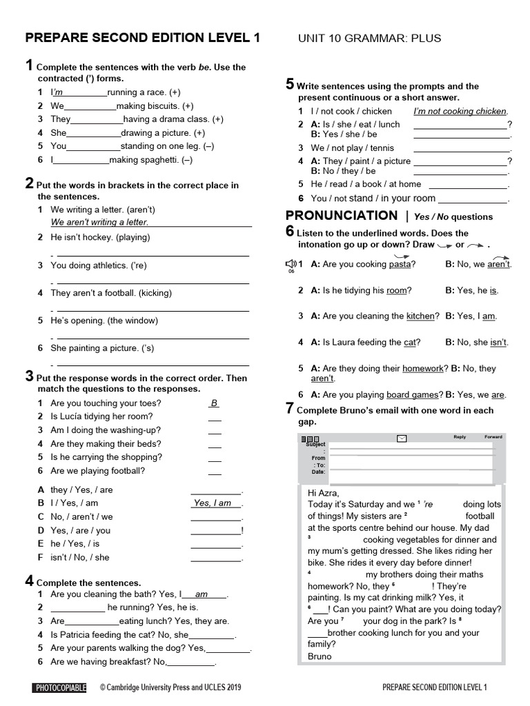 PREPARE 1 Grammar Plus Unit 10 | PDF