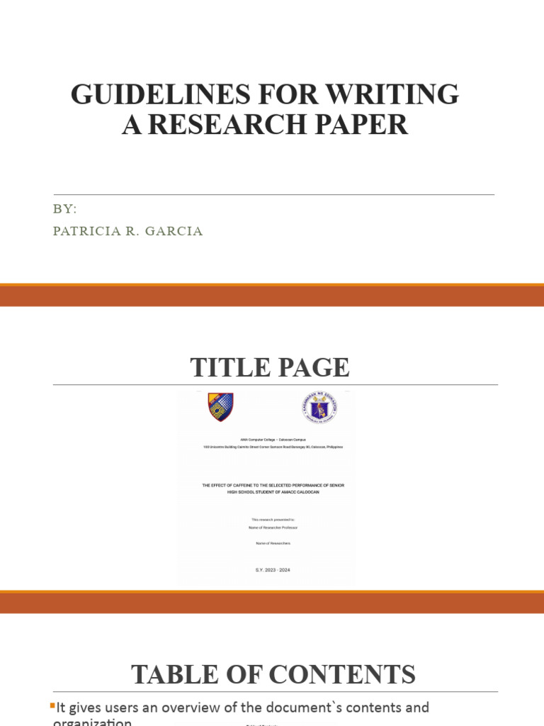 Guidelines For Writing