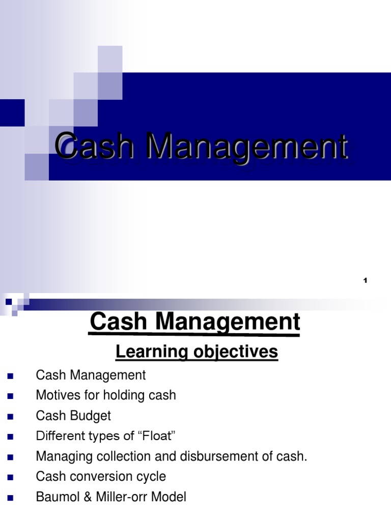 Cash Management | PDF | Float (Money Supply) | Cheque